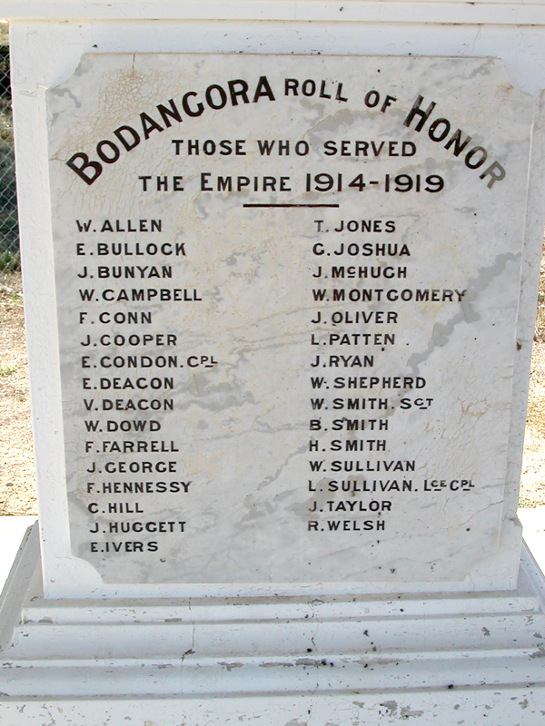 Bodangora First World War Memorial and Lone Pine | NSW War Memorials Register